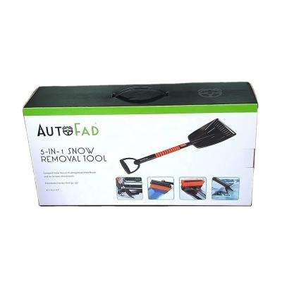 China Hard Corrugated Paper box for snow removal tool Carrying Case Box Heavy Duty Fluted Cardboard Box With Plastic Handle for sale