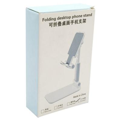 China Custom Logo Folding Mobile Phone Stand Paper Box Car Phone Stand Packaging Mobile Stand for Video Box for sale
