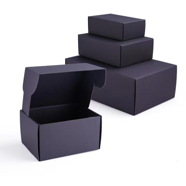 Quality Printed Matte Black Cardboard Box Paper Packaging Mailer Shipping Boxes For for sale