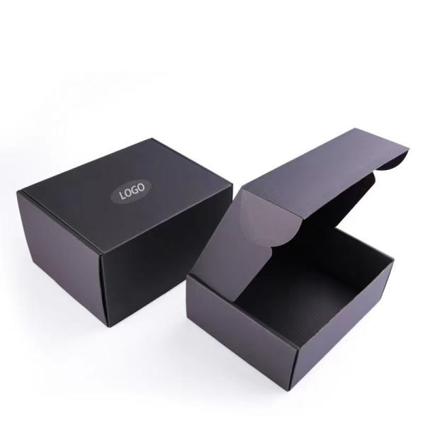Quality Printed Matte Black Cardboard Box Paper Packaging Mailer Shipping Boxes For Small Business for sale