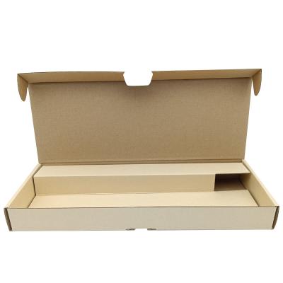 China Computer Keyboard Shipping Box Customized  Large Kraft Paper Slim Long Flat Mailing Box for sale