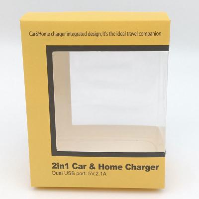 China Eco Friendly Car Charger Packaging Box Custom Paper Boxes With Clear Window for sale