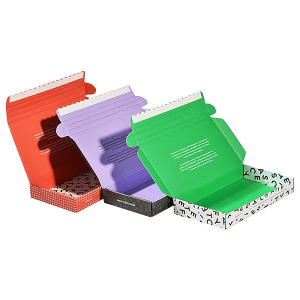 Quality Recycled Corrugated Paper Box Self Sealing Shipping Paper Box Custom Zipper for sale