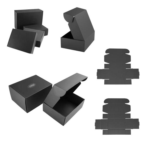 Quality Printed Matte Black Cardboard Box Paper Packaging Mailer Shipping Boxes For for sale