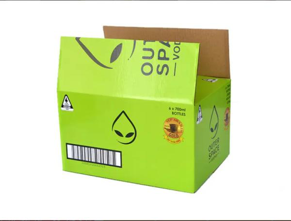 Quality Biodegradable Vegetable Corrugated Boxes , Flat Opening Glass Liquor Bottle for sale
