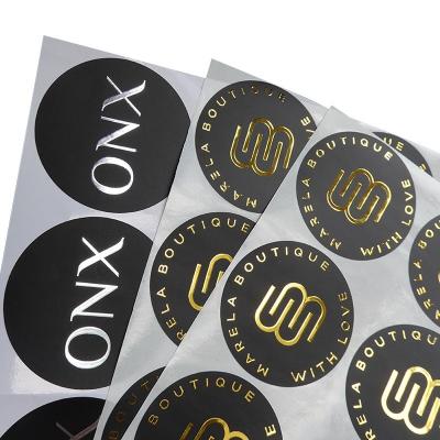 China OEM ODM Metallic Foil Labels Shinny Silver Gold Sticker Labels Custom Die Cut Vinyl Stickers for sale