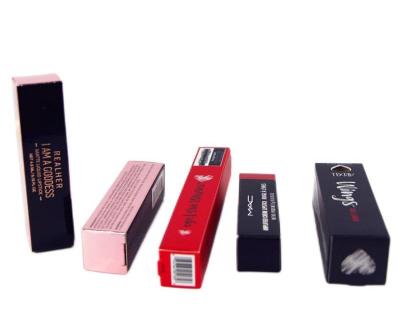 China Roze de Vakjes van de Douanelippenstift Glanzende het Document van de Laminerings375g Zilveren Kaart Materiële, Kosmetische verpakking en vakjes Te koop