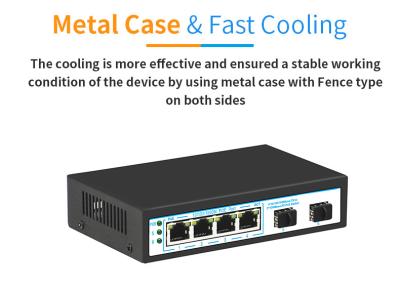 Cina 4 Port Extender Poe Switch Power 60W Gigabit 1 In 4 Out in vendita