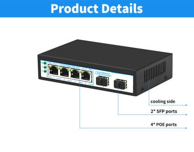 Cina 4 Port Extender Poe Switch Power 60W Gigabit 1 In 4 Out in vendita