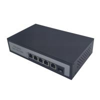 China Full Gigabit 1 Optical 5 Electric PoE Fiber Switch 4 PoE Ports 30W 120W for sale