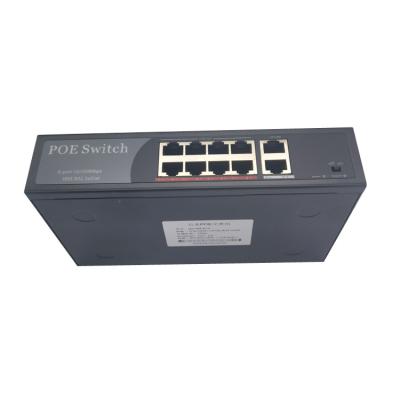 China Fanless Cooling 8 Port PoE Switch poE camera system 1000M PoE Switch for sale