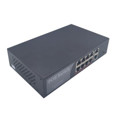 China Fanless Cooling 8 Port PoE Switch poE camera system 1000M PoE Switch for sale
