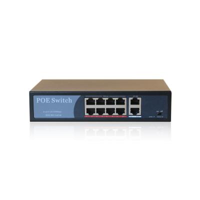 Cina HK-8F 8 porte 100m PoE switch con 2 100m uplink in vendita