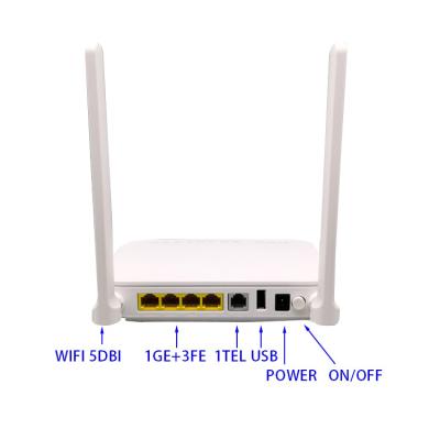 China OEM HK739 ONU ONT ROUTER GPON EPON XPON 1GE 3FE 1TEL WIFI 5DBI for sale
