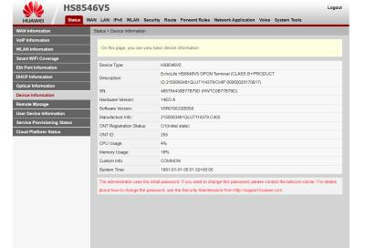 Cina HS8546V5 HUAWEI GPON ONU 4GE 1POTS 1USB 2WIFI Dual Band GPON ONU in vendita