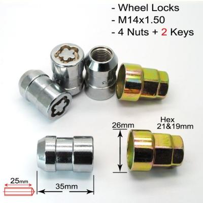 China Security Anti Sheft Locking Wheel Nuts Thread M12x1.5 For Lincoln / Mkx / Ford for sale