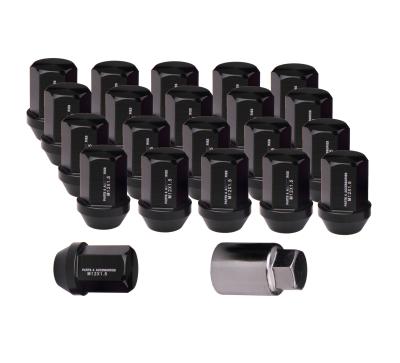 China Hard Oxidation Racing Lug Nuts 20 Pcs , High Performance 35 Mm Black Wheel Nuts for sale