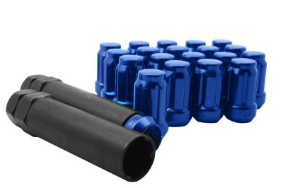 China Strength Auto Car Accessories 6 Spline , Blue Wheel Lug Nuts Tapered Close for sale