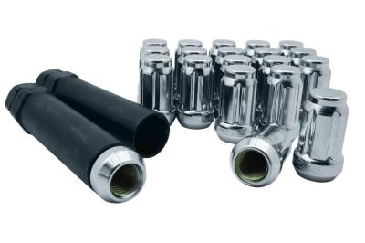China Closed End Chrome Wheel Nuts 60 Degree Tapered Cone Seat With Two Keys for sale