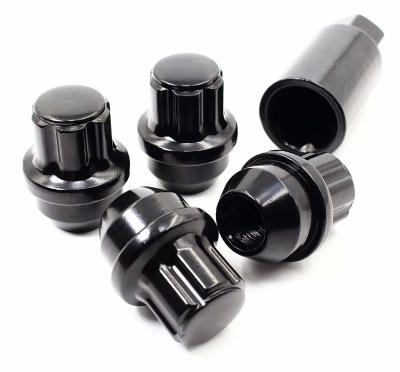 China Black Large Acorn Conical Seat Wheel Lug Nuts For Tesla Factory Wheels for sale