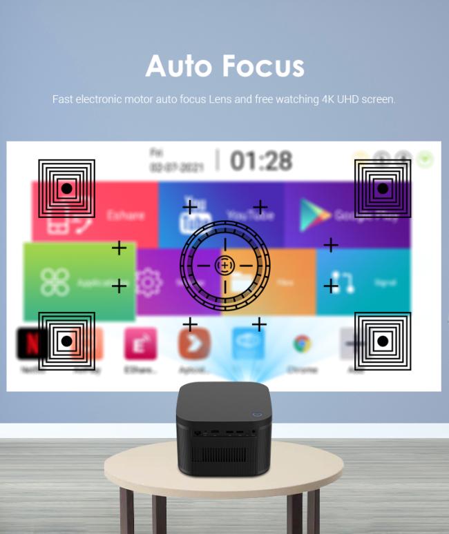 700ANSI 1080P Wifi Smart Mini Projector in use