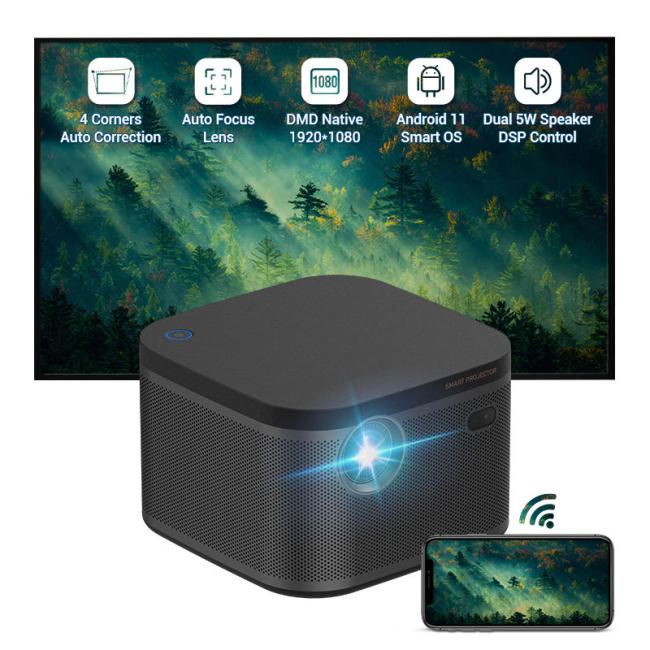 700ANSI 1080P Wifi Smart Mini Projector side view