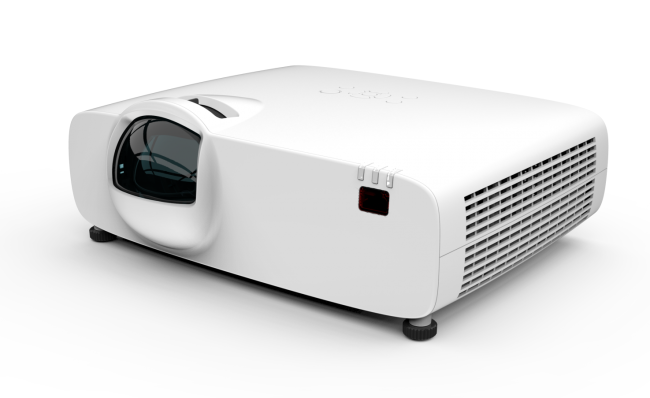 FHD HDMI Short Throw Laser Projector showing installation in an educational setting