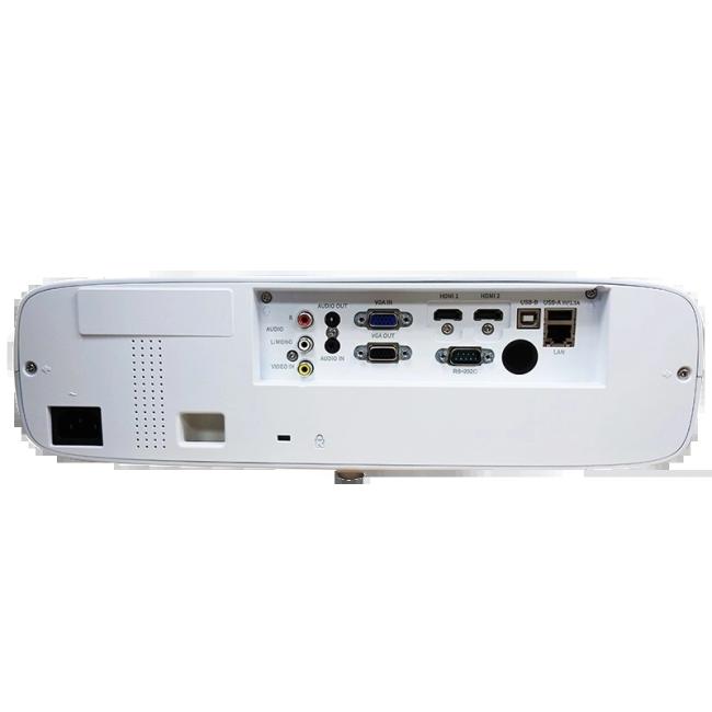 5200lm Long Throw Projector side view displaying connectivity ports