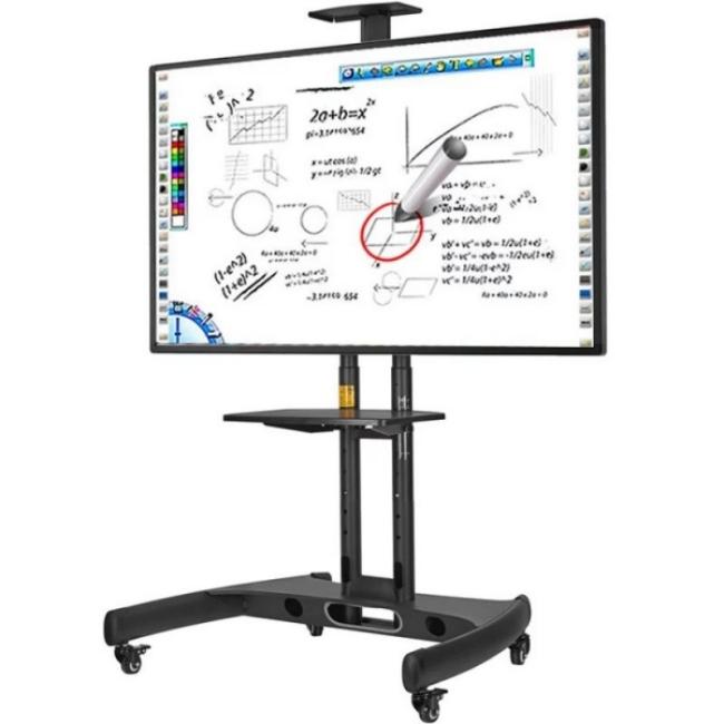 Front view of 98-inch interactive LCD display in classroom setting
