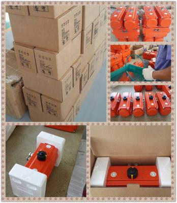 China Kleine dubbelwerkende pneumatische aandrijver met veer terugdraaien 1/4 draai Te koop