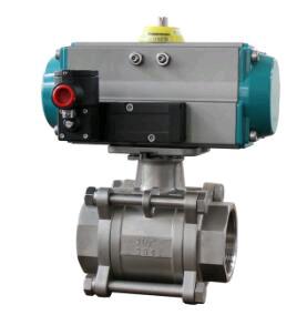 China Valvola a sfera con attuatori rotativi pneumatici a doppio effetto e ritorno a molla for sale