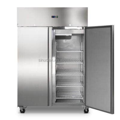 China Kitchen Fridge Restaurants Refrigeration Upright Commercial Freezer 2 Doors Stainless Steel Deep Vertical Display for sale