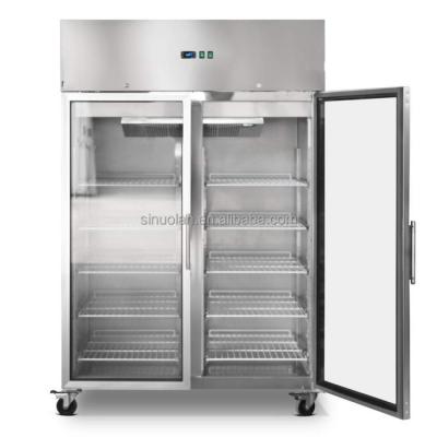 China Dual Upright Chiller Freezer Restaurant Kitchen Fridges And Deep Freezers With Glass Doors for sale