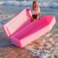 China Customized PVC inflatable coffin swimming pool float for sale
