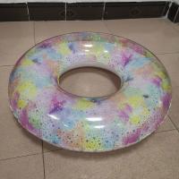 China Clear Round Star Inflatable Glitter Pool Float Swimming Ring 36inch PVC for sale