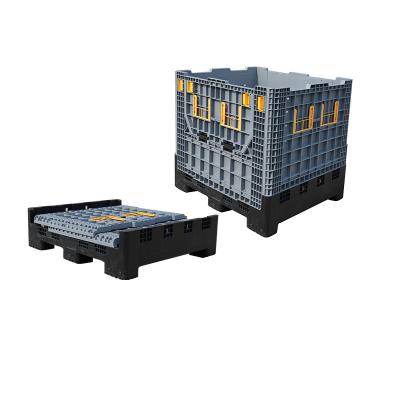 China Large Bulk Collapsible Pallet Container Folding Plastic Pallet Box for sale