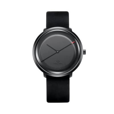 Cina Minimalist Alloy Quartz Watches Classic Men / Women Leather Strap Curve Dial OEM in vendita