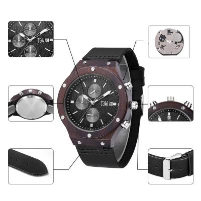 Cina Di legno progetti gli orologi per il cliente con colore del nero dell'esposizione della piuma di settimana della data in vendita
