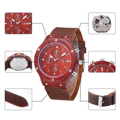Cina Orologi di legno di legno della cassa per orologi del quadrante di progettazione semplice per gli uomini in vendita