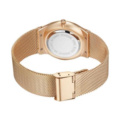 中国 ビジネスめっきされるミネラル ガラス網の革紐の腕時計の金カスタマイズされた色 販売のため