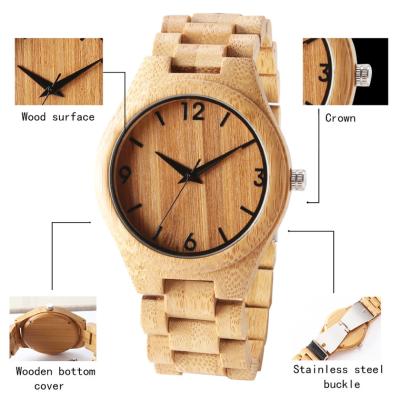 Cina Ora di legno del maschio dell'orologio del regalo della banda di legno di legno di bambù naturale superiore delle vedette in vendita