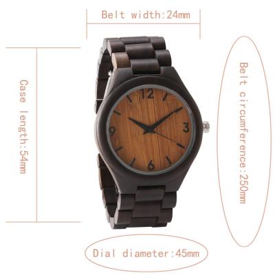 Cina Orologio di bambù resistente di legno del quarzo dell'acqua di bancomat del quadrante 3 dell'orologio degli uomini in vendita