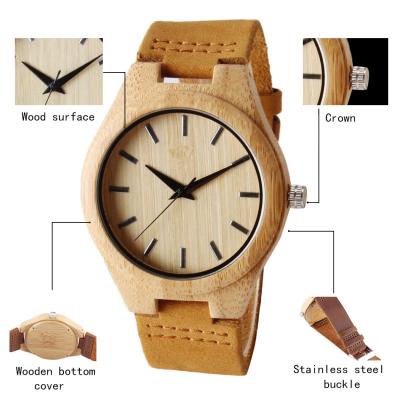 Cina Orologio di legno minimalista del quarzo delle donne, orologio di bambù con il movimento del quarzo in vendita