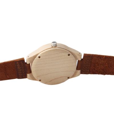 Cina Progettazione semplice dell'orologio di legno di bambù della banda del cuoio genuino con il movimento del quarzo del Giappone in vendita