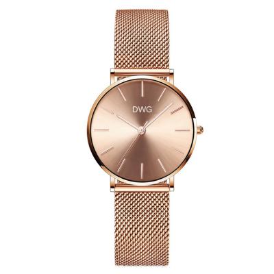 Cina Orologio di lusso delle donne di Mesh Stainless Steel Band Waterproof con il quadrante del raggio di sole in vendita