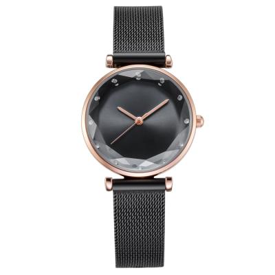 Cina PVD ha placcato tutta la signora nera Watch Mesh Band Alloy Quartz Watch di modo per le donne in vendita
