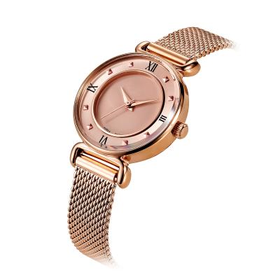 Cina Signore Mesh Band dell'orologio del quarzo della lega del IP Rose Gold Waterproof 28mm in vendita