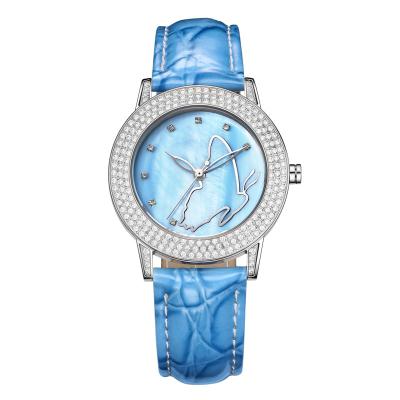 Cina Bule PASSA LO STRACCIO sull'orologio di modo delle donne del quadrante lapida la cassa in lega di zinco con la cinghia di cuoio in vendita