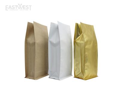China Flat Bottom Kraft Paper Pouch Eco Friendly Looking Stock Direct Printing for sale