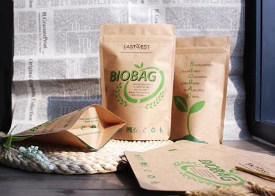 Cina Le borse biodegradabili richiudibili della saldatura a caldo dirigono la stampa dell'alimento di Kraft Oganic usato in vendita